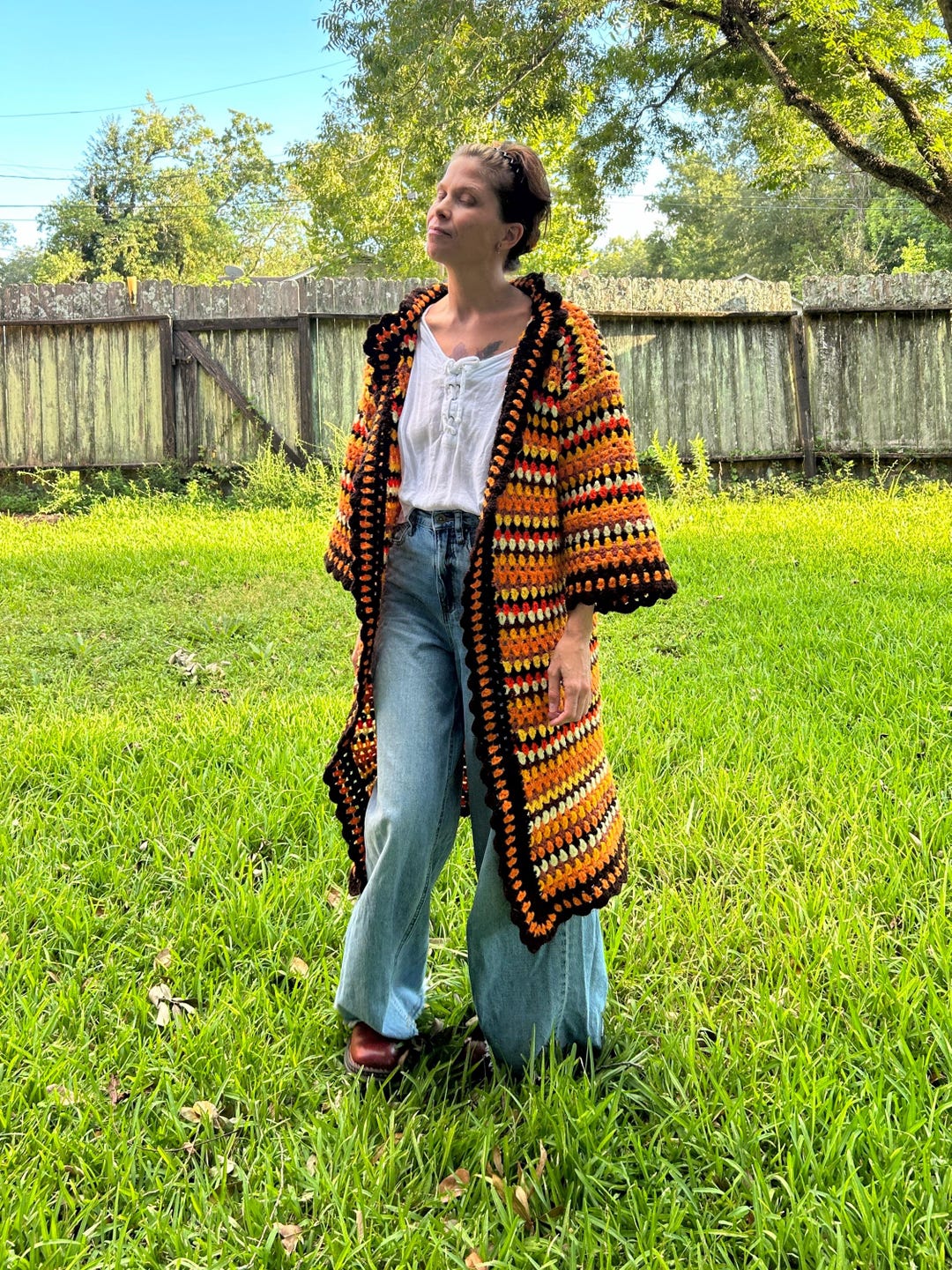 Crochet Duster // Vintage Afghan // Upcycled // Sustainable Clothes - Etsy