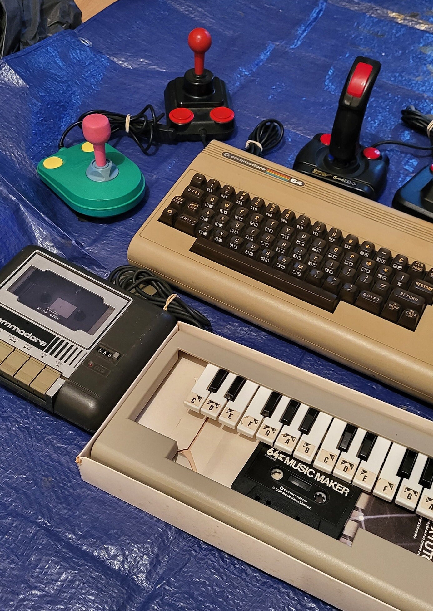 Commodore 64 Computer C64 Huge Bundle Working Games And Various Joysticks
