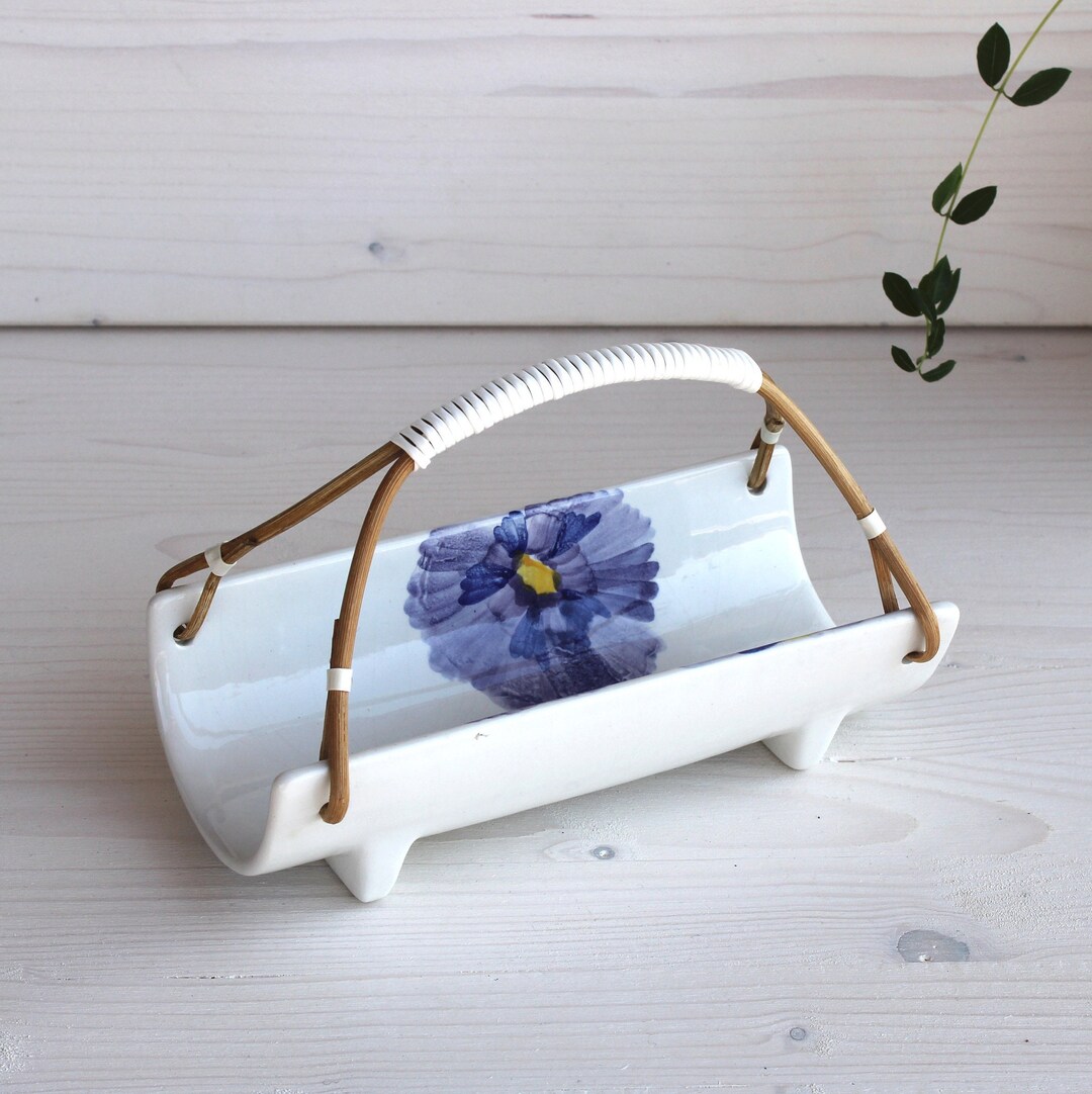 Hand-decorated Ceramic Breadstick Holder, Italian Manufacture S.I.C. - Etsy