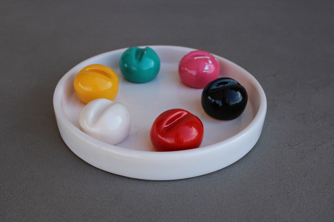 Ceramic Ashtray With Colored Spheres Cigarette Rest - Etsy