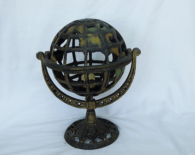 Cast Iron World Globe With Pedestal Vintage Globe Cast Iron With Plinth ...