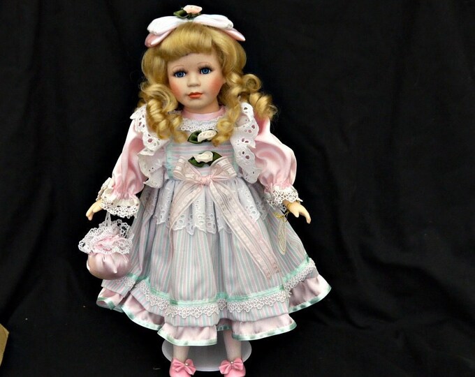Vintage Large Porcelain Doll 40 Cm the Leonardo Collection With Stand ...