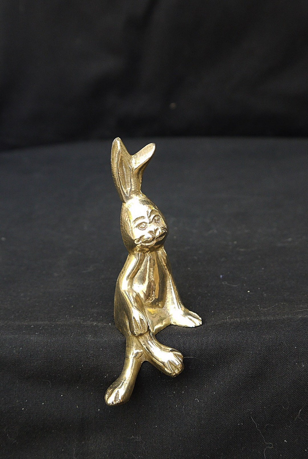Vintage Brass Figurine Rabbit Brass Bunny Brass Easter Rabbit Sitting ...