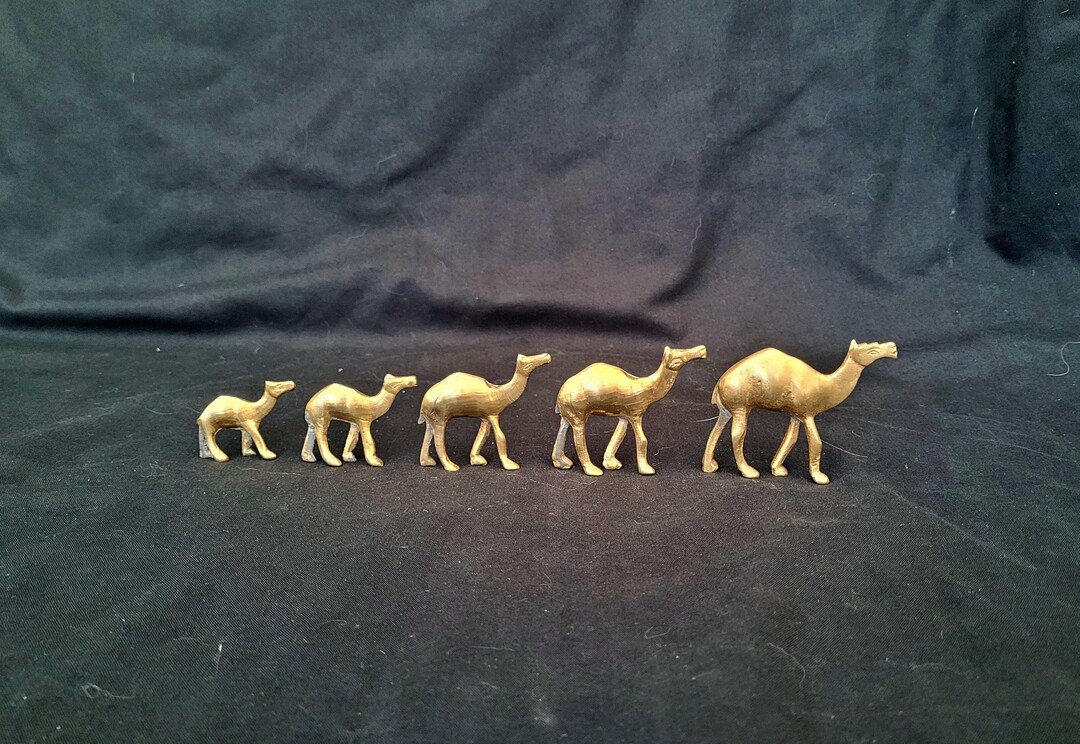 Set 5 X Figurine Camels Brass Vintage Brass Family Animals Camels Set ...