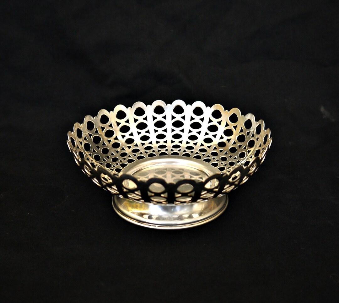 Silver Plate Plato Small Bowl Dish Vintage Cut Lace Bowl Dish Ornate ...