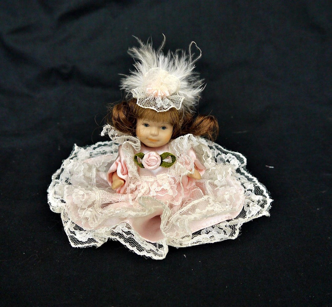 Vintage Small Porcelain Doll Collectible Porcelain Doll Light Pink ...