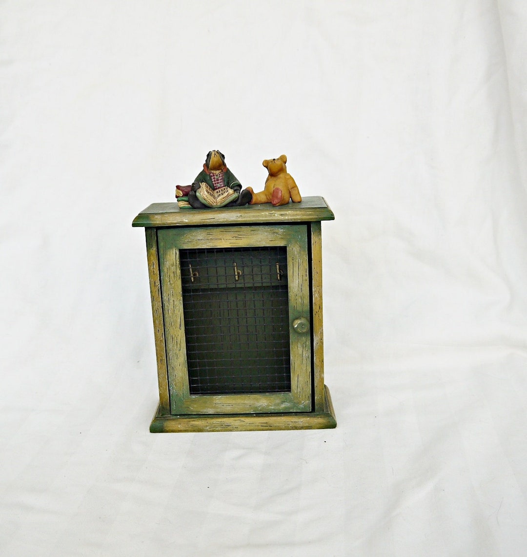 Key Box Hanger Stand or Wall Vintage Key Cabinet Key Cabinet Box Wooden ...