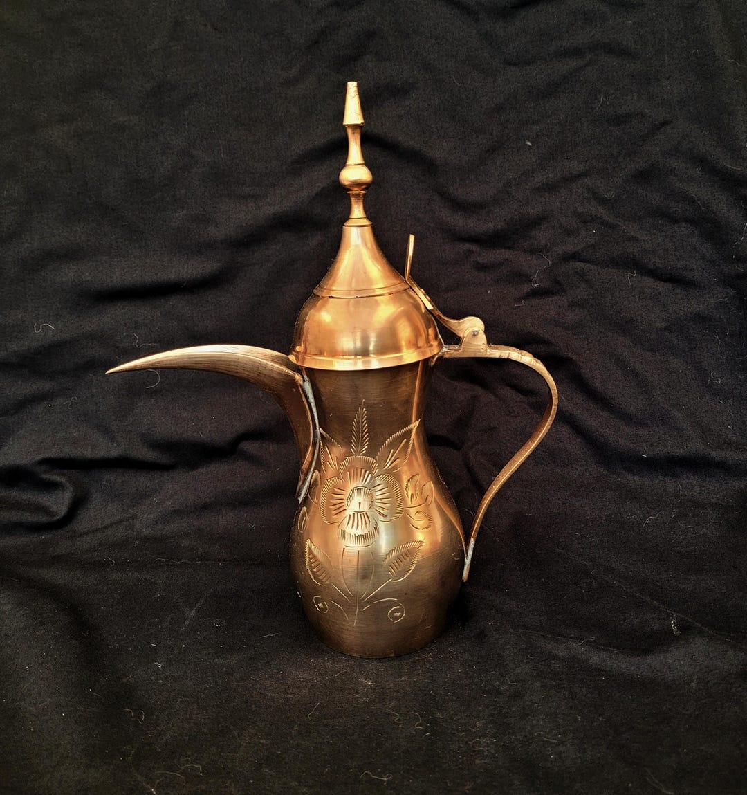 Vintage Large Arabian Jug Tea Pot Brass Jug Pitcher With Lid Turkish ...