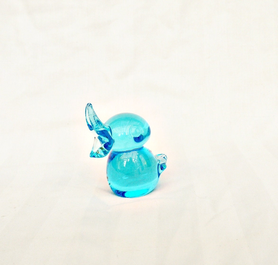 Vintage Hand Blown Sky Blue Glass Duck Figurine - Etsy
