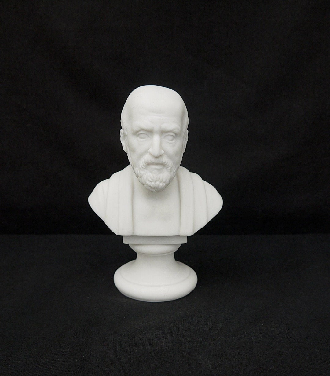 Vintage Alabaster Bust Hippocrates Sculpture Greek on Pedestal Statue ...