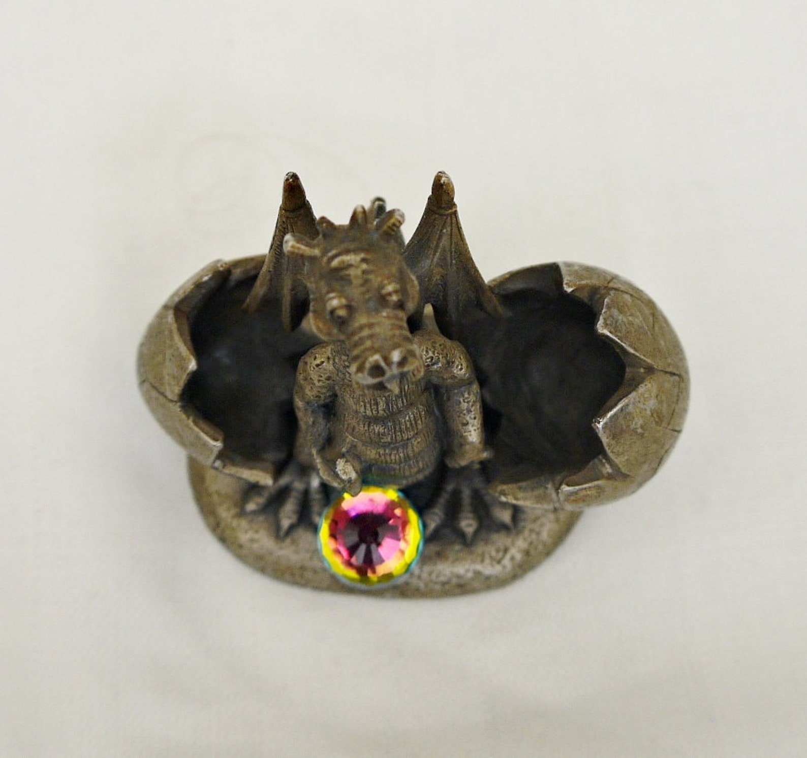 Myth and Magic Tudor Mint Pewter Dragon Statue With Swarovski - Etsy