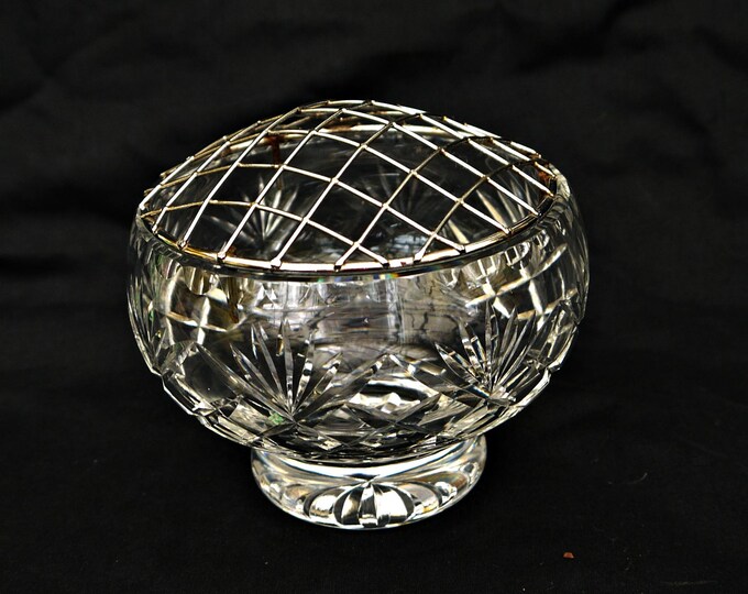 Vintage Cut Crystal Rose Bowl Vtg Rose Vase Boho Crystal Glass on ...