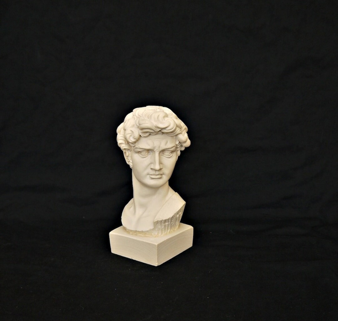 Bust David Alabaster Sculpture Head Michelangelo’s David Vintage Statue ...