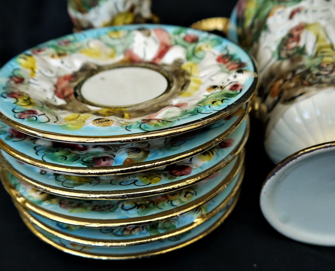 Capodimonte Tea Coffee Set 13 Pieces Antique Large Coffee Tea - Etsy