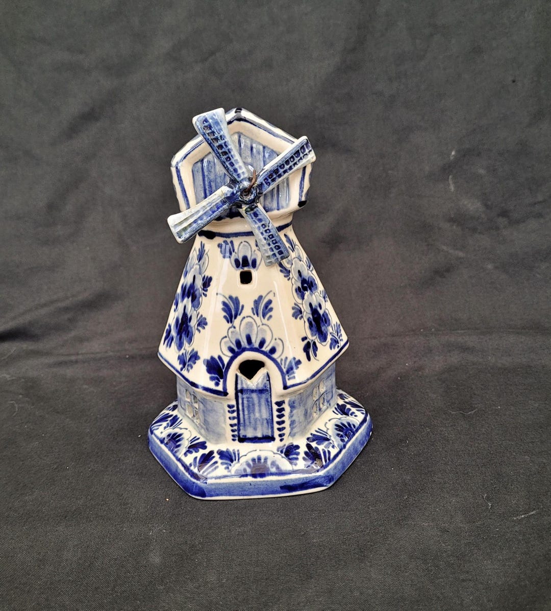 Vintage Delft Windmill Blue and White Hand Painted Windmill Large ...