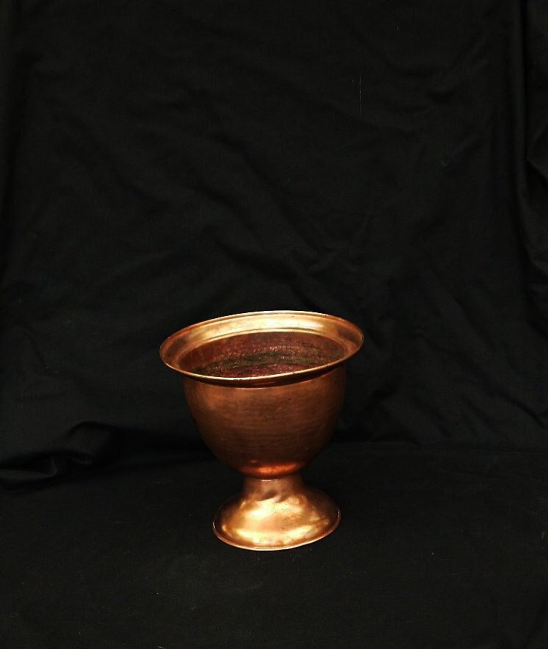 Vintage Copper Planter on Plinth Large Hammered Copper Flower Pot Socle ...