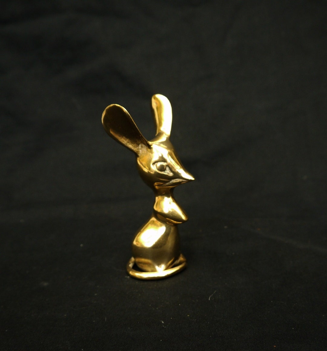 Brass Figurine Mouse Vintage Brass Statue Mouse Gold Sweet Mouse Brass ...