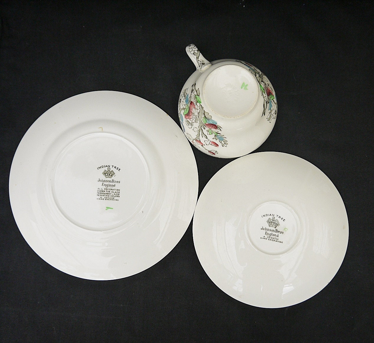 Vintage Indian Tree Johnson Bros England Hand Painted Trio Cup - Etsy