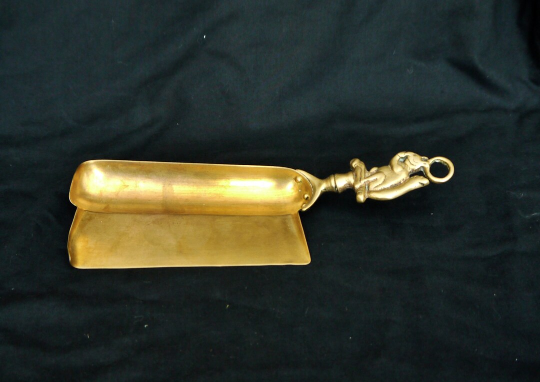 Vintage Brass Crumb Catcher With Squirrel Brass Crump Tray With Handle ...
