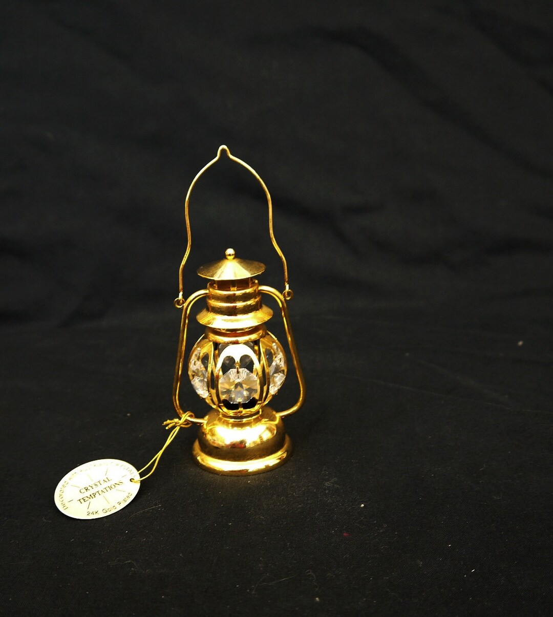 Handmade 24K Gold Plated Crystal Lantern: Miniature Ornament - Etsy