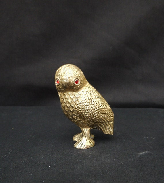 Sculpture Brass Owl Vintage Brass Owl Statue Solid Brass Owl | Etsy