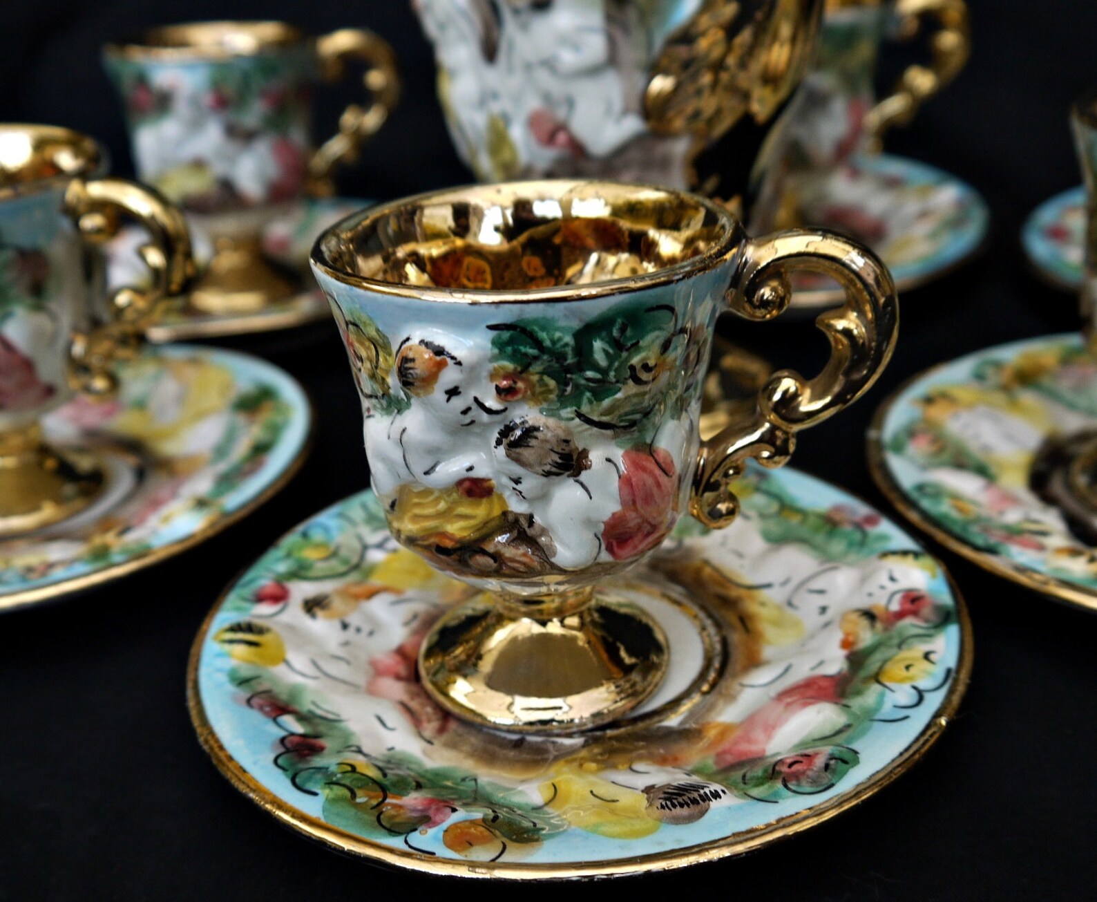 Capodimonte Tea Coffee Set 13 Pieces Antique Large Coffee Tea - Etsy