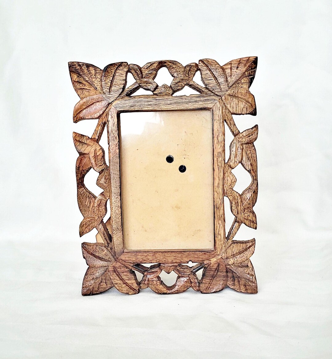 Carved Wooden Photo Frame Vintage Natural Wood Frame Ornate Carved ...