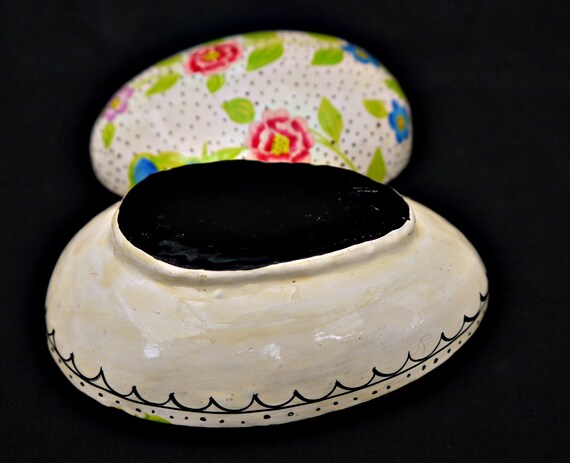 paper mache Kashmir egg jewellery box trinket box lar… - Gem