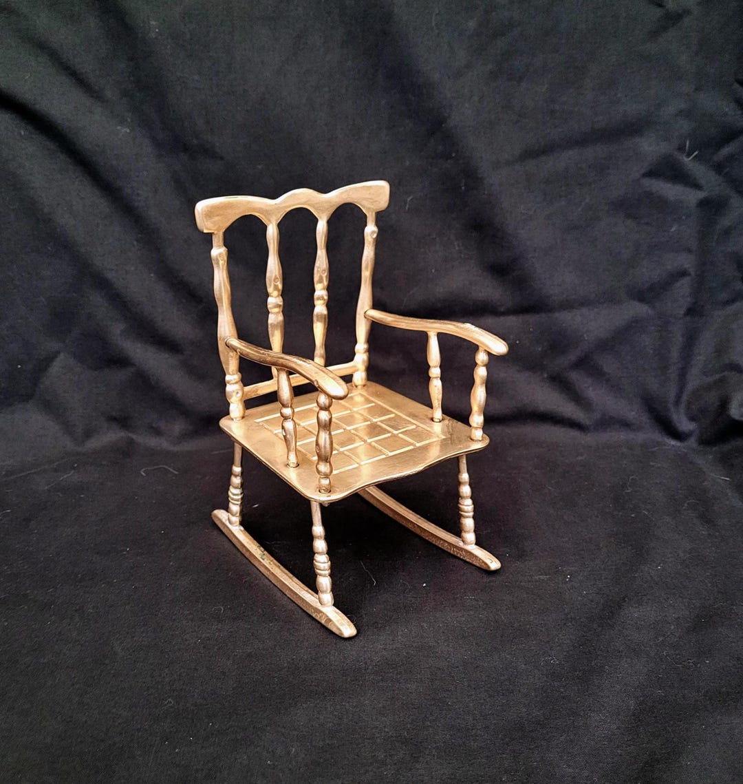 Vintage Solid Brass Doll Rocking Chair, Ornate Home Decor - Etsy