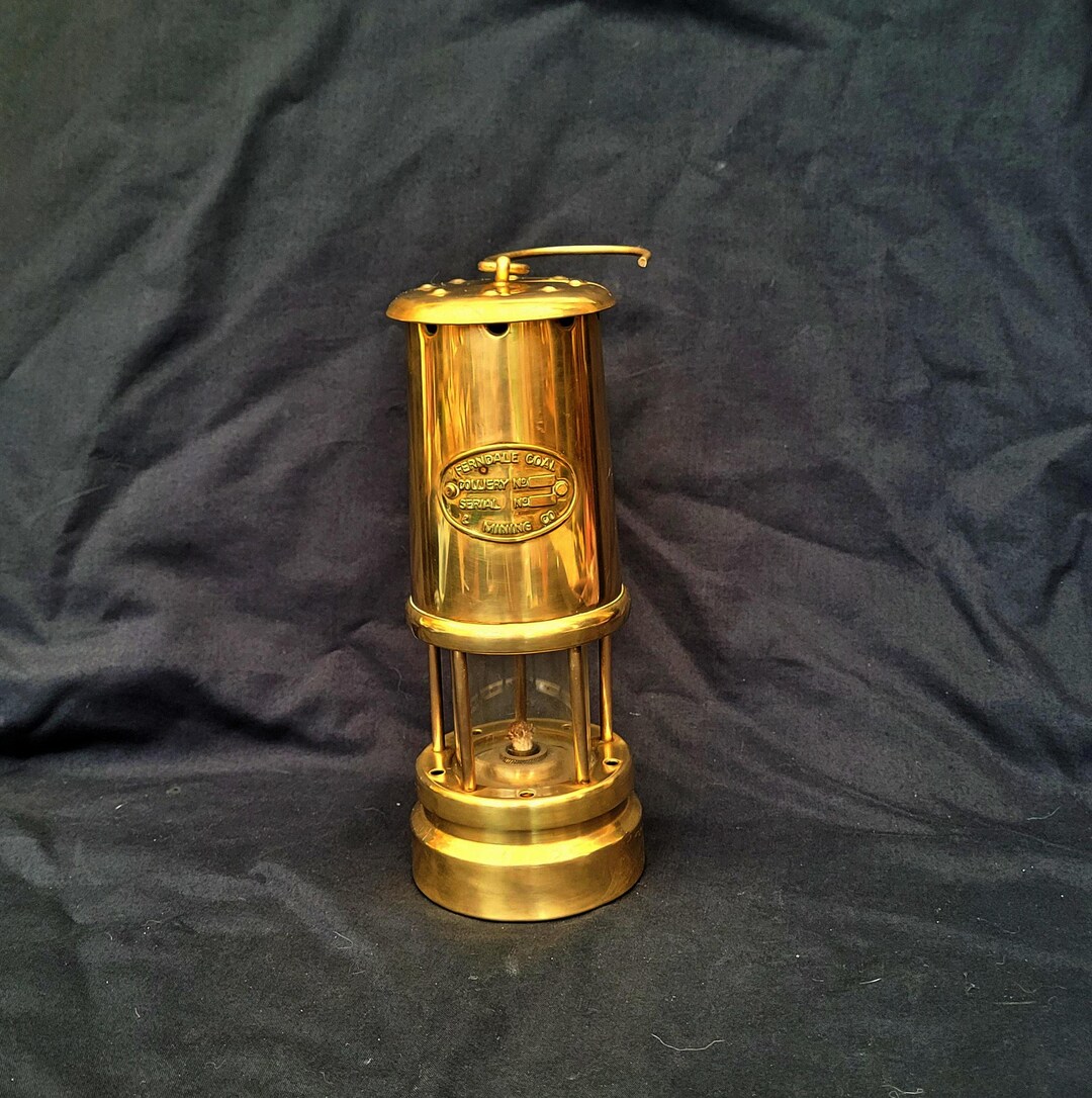 Ferndale Coal Mining Co. Miner Lamp Vintage Miner Oil Lamp Solid Brass ...