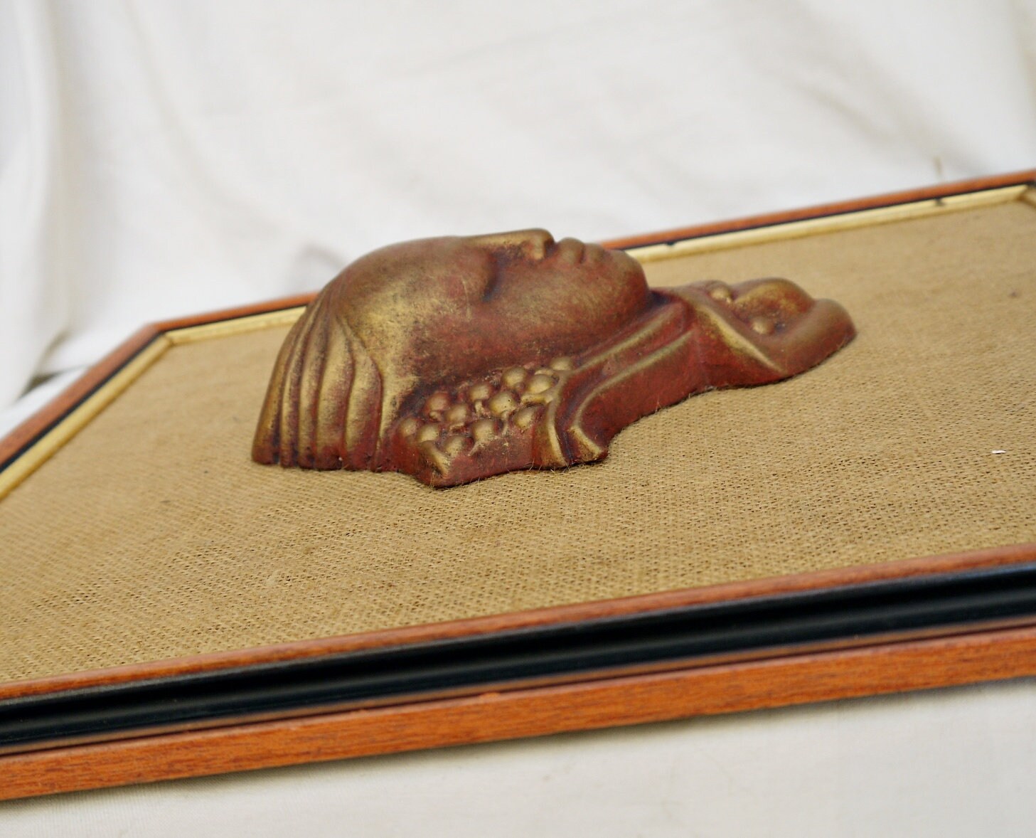 Vintage African Woman Plaster Art - Jute Framed Wooden Wall Hanging - Etsy