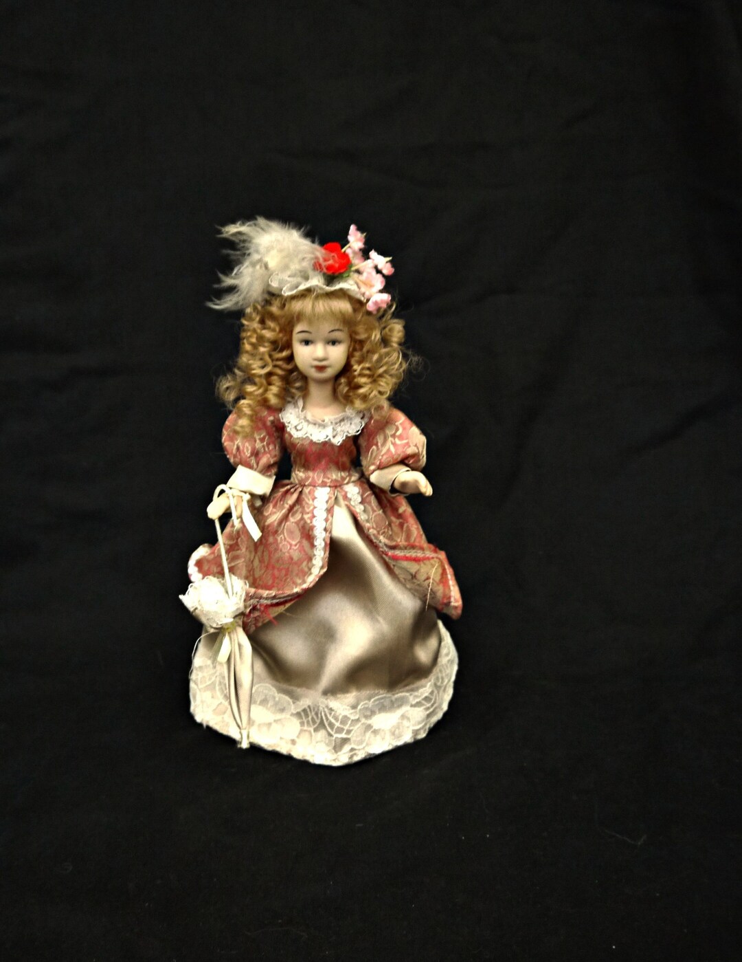 Vintage Small Porcelain Doll With Stand Collectible Porcelain Doll ...