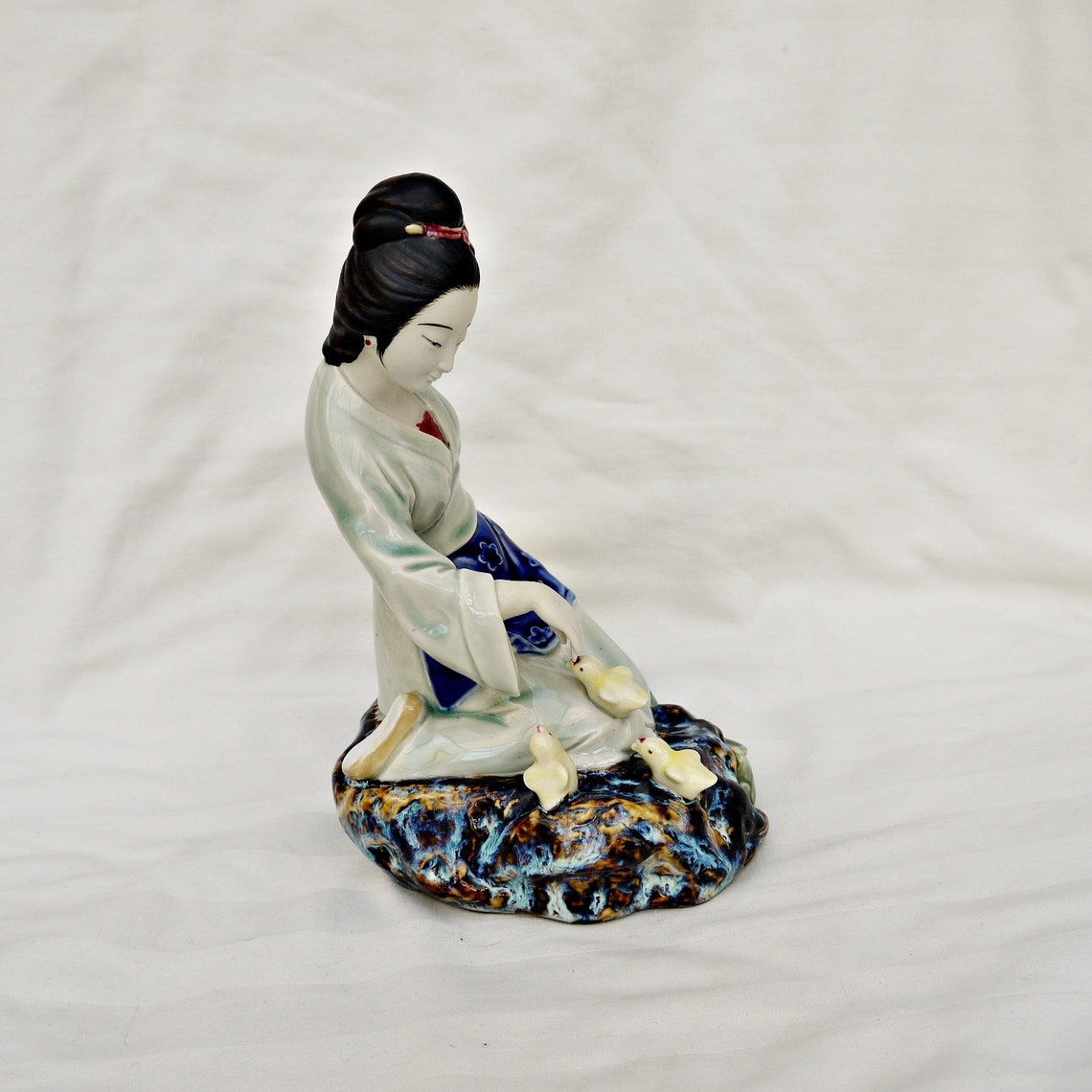 Large Statue Japanese Woman Geisha Vintage Clay and Glazed - Etsy UK