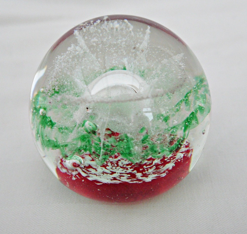 Hand Blown Glass Paperweight Vintage Art Glass Paperweight Red | Etsy