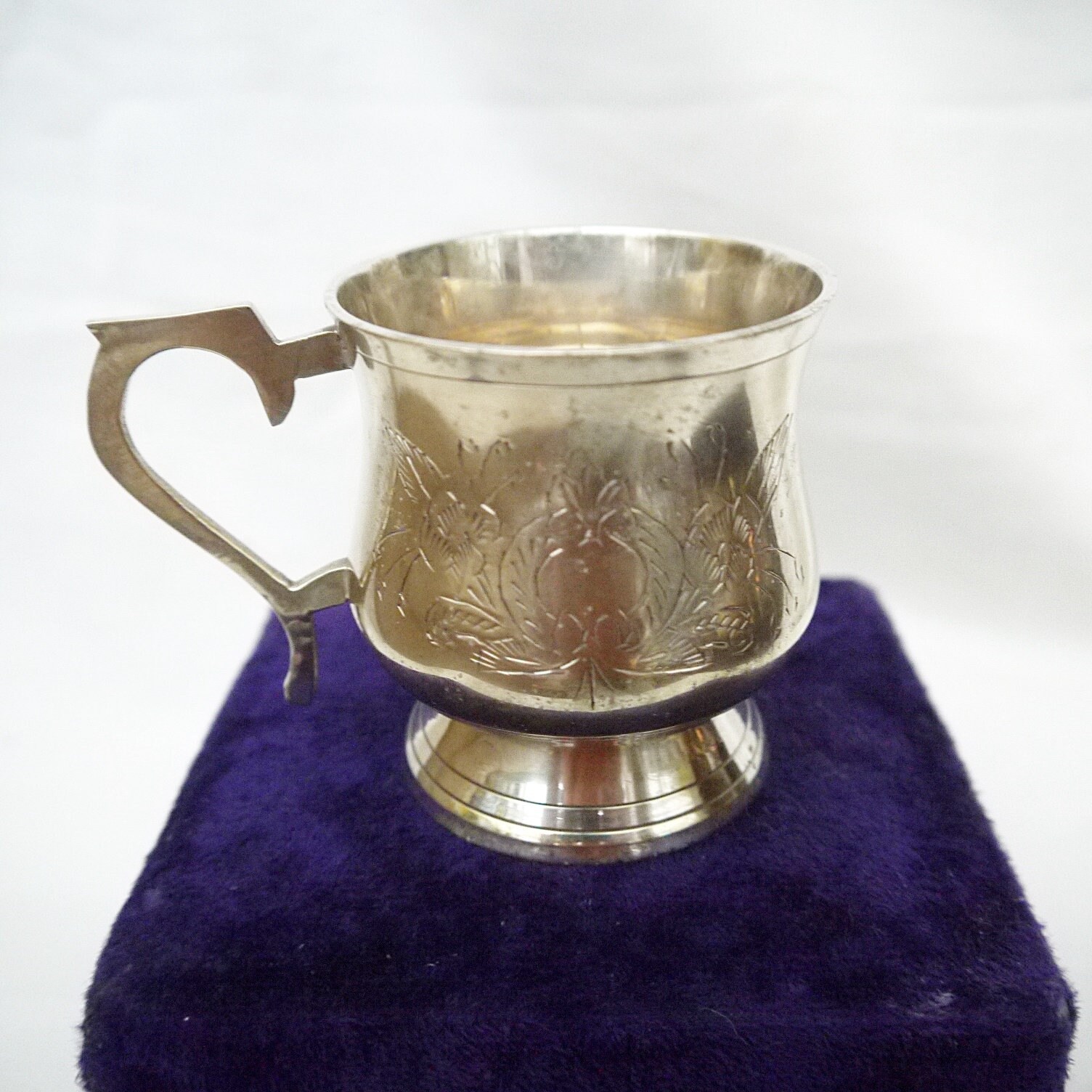Vintage Silver Plate Tankard With Velvet Box Small Silver Mug - Etsy