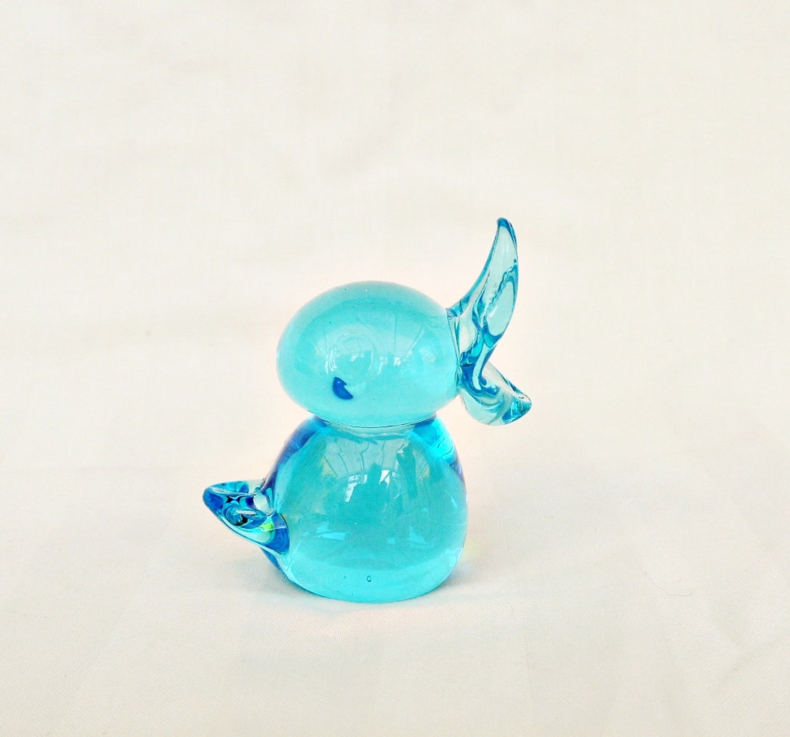 Vintage Hand Blown Sky Blue Glass Duck Figurine - Etsy