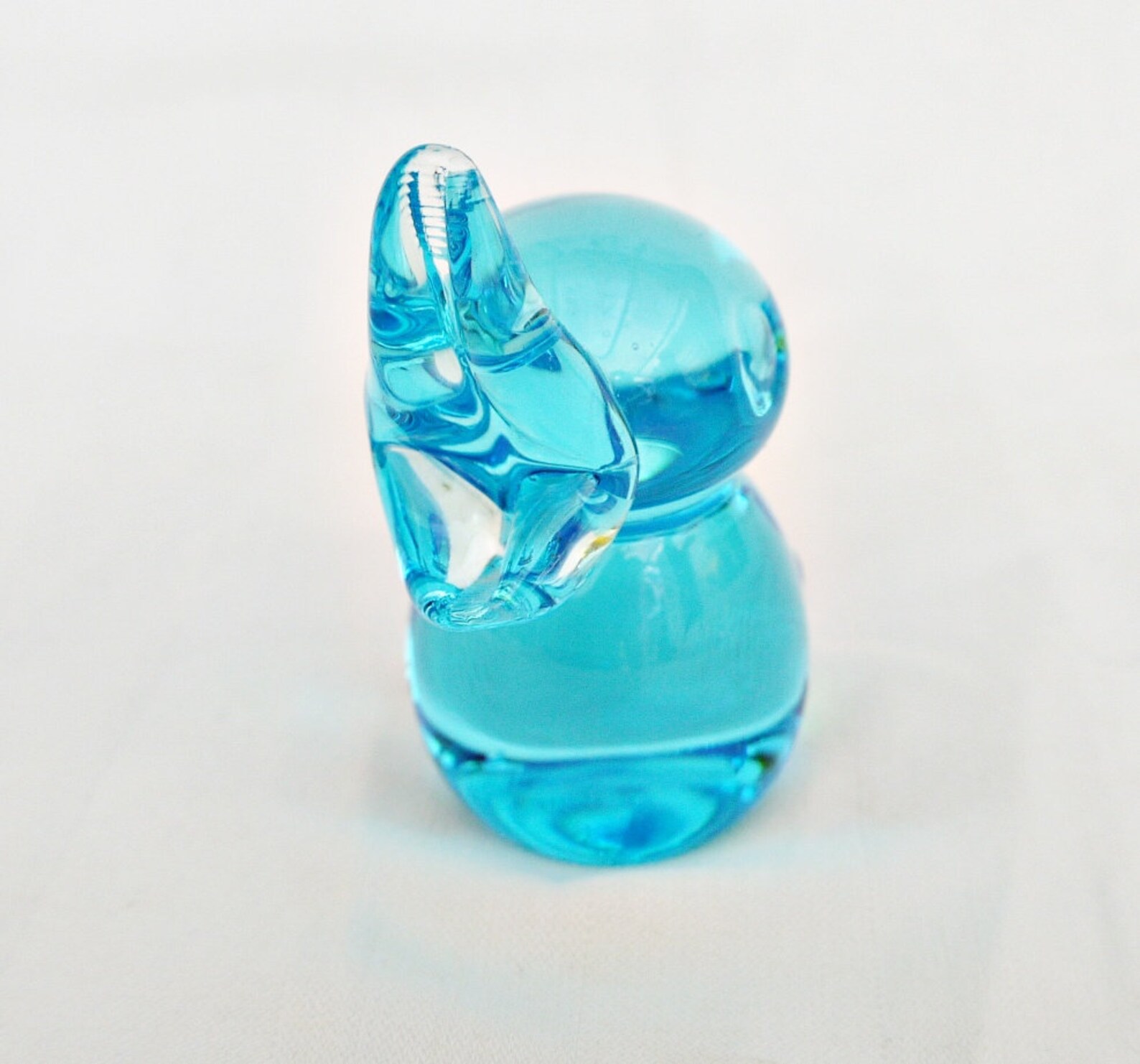 Vintage Hand Blown Sky Blue Glass Duck Figurine - Etsy