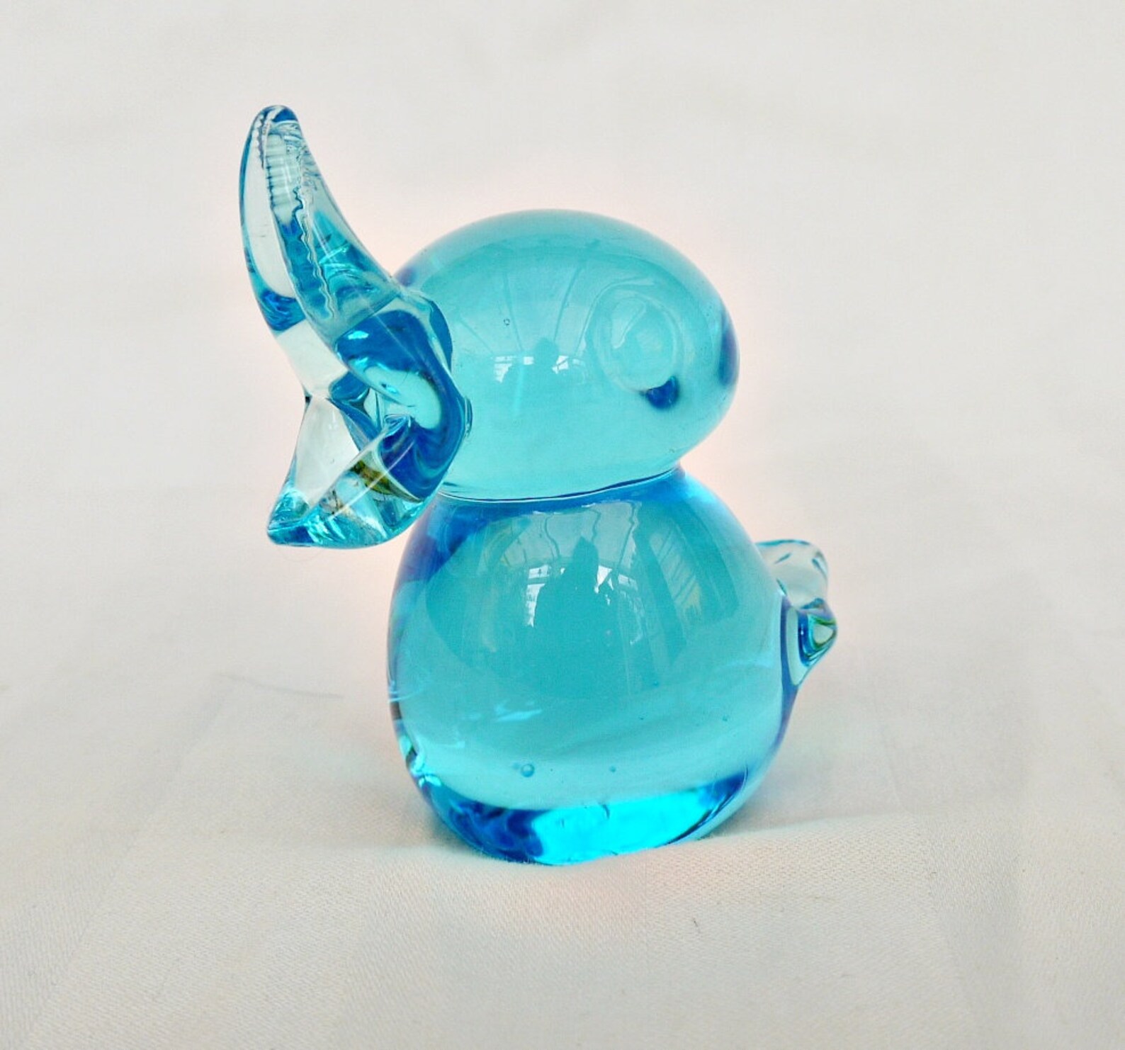 Vintage Hand Blown Sky Blue Glass Duck Figurine - Etsy