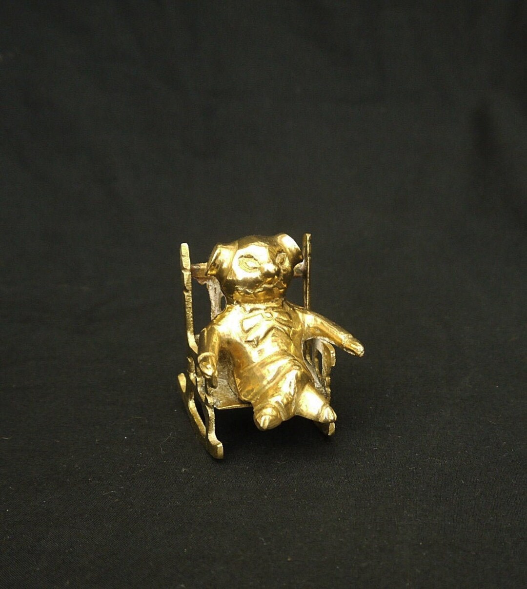 Small Brass Piggy With Rocking Chair Vintage Mini Brass Figurine Pig ...