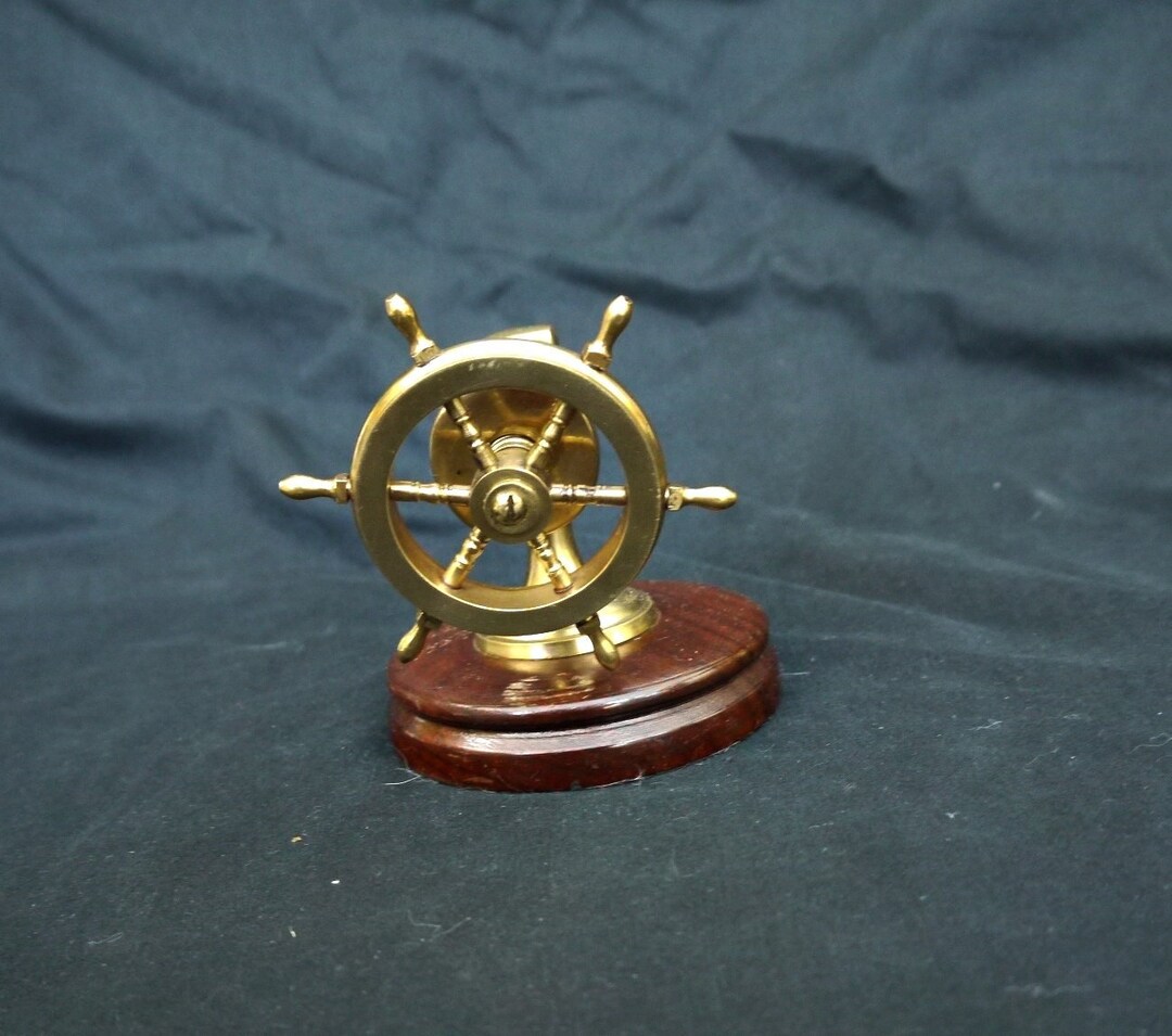 Vintage Solid Brass Nutcracker Ship Rudder on Wood Base - Etsy