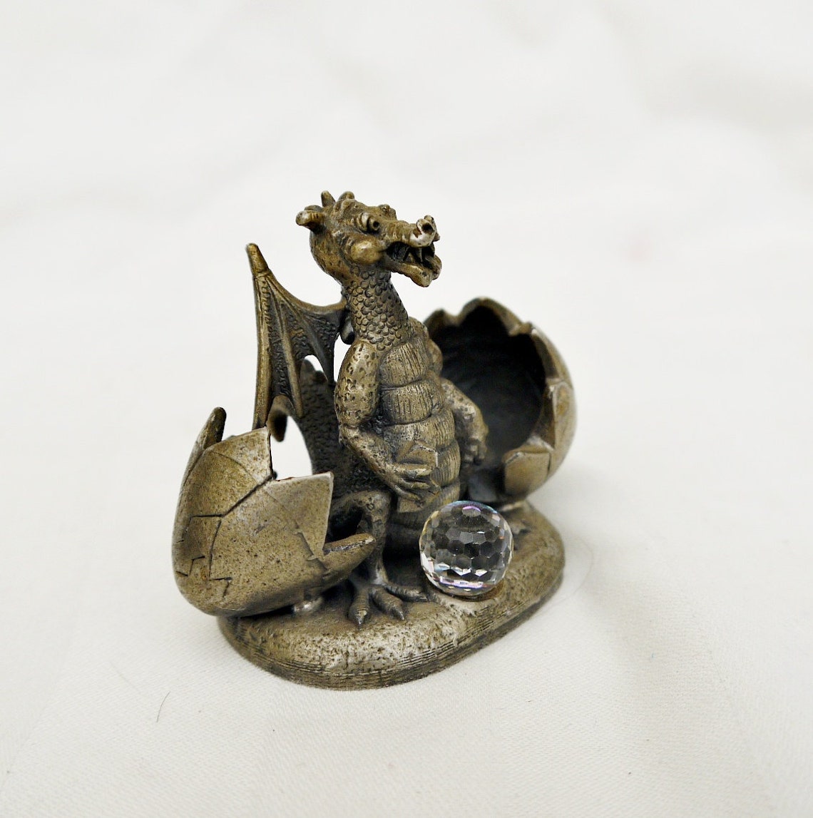 Myth and Magic Tudor Mint Pewter Dragon Statue With Swarovski - Etsy