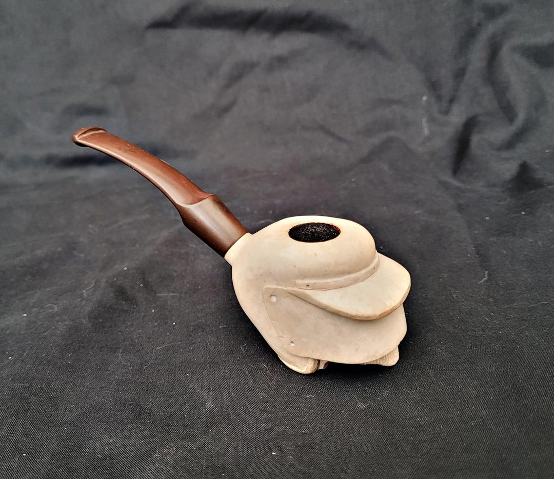Handcarved Meerschaum Pipe Football Helmet Smoking Pipe Vintage Tobacco ...