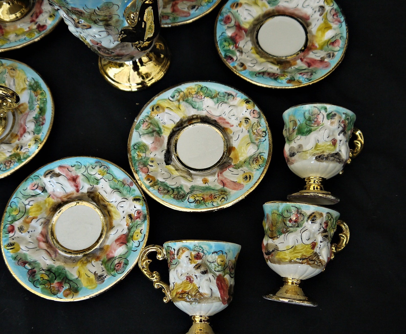 Capodimonte Tea Coffee Set 13 Pieces Antique Large Coffee Tea - Etsy