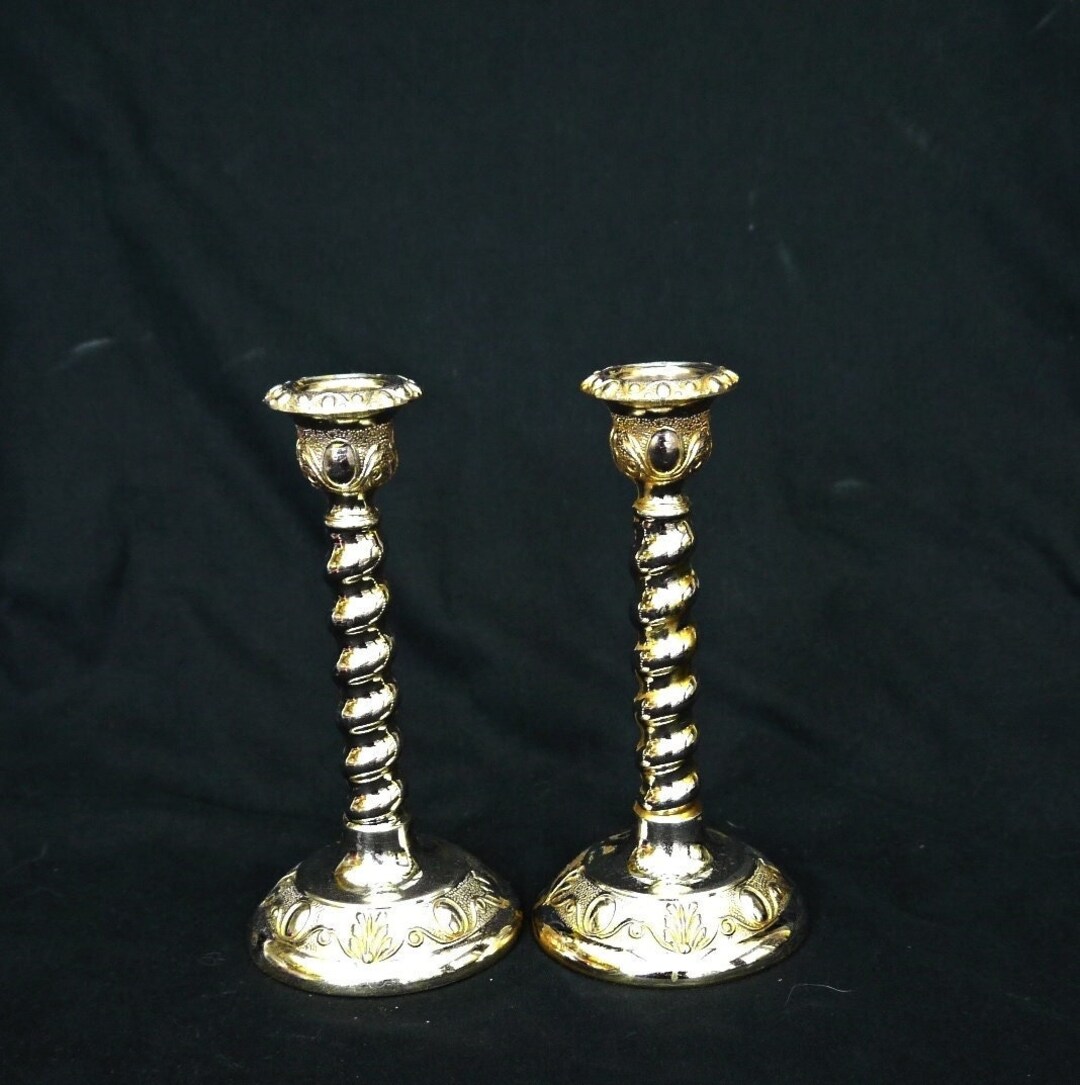 Vintage Silver Plate Candlesticks Set Silver Candle Holder 2 X ...