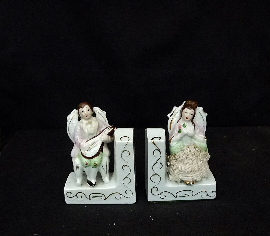 Vintage bookend porcelain set baroque book end Porcelain - Etsy Polska