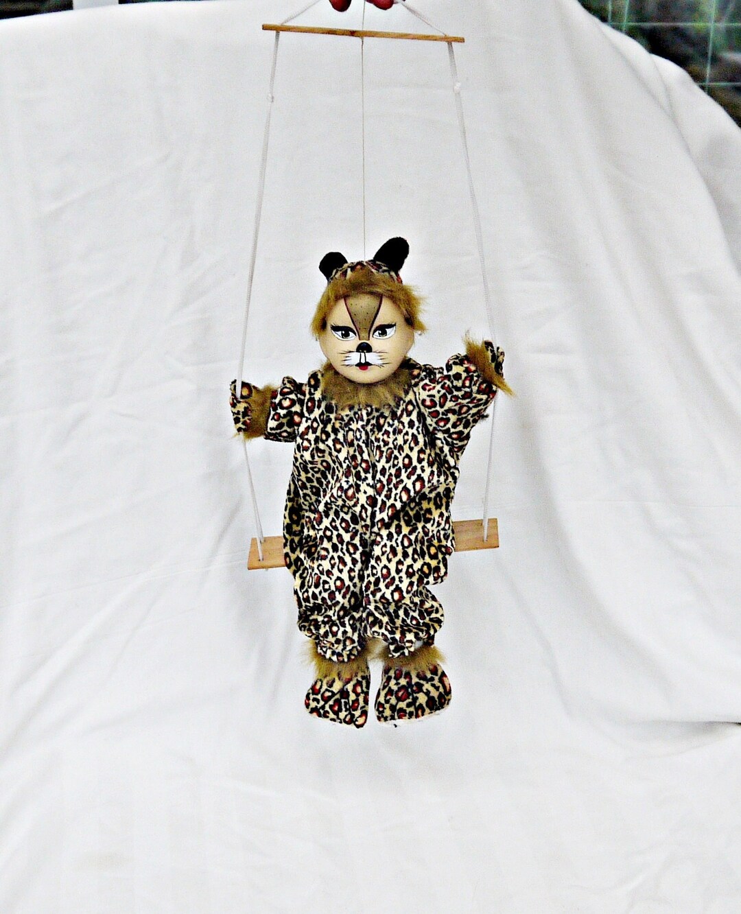 Large 36 Cm (14.2") Porcelain Doll Clown Tiger Vintage Hanging Figurine ...