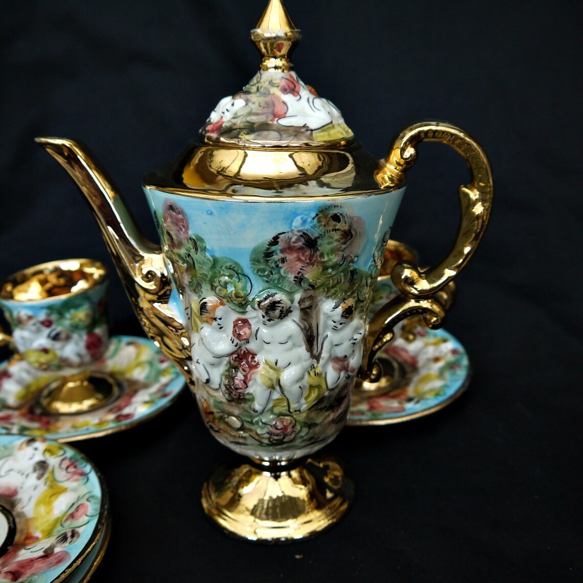 Capodimonte Tea Coffee Set 13 Pieces Antique Large Coffee Tea - Etsy UK