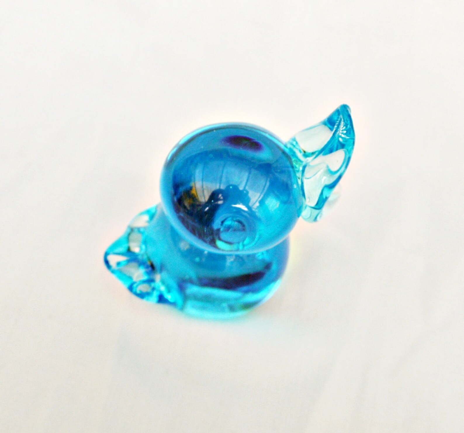 Vintage Hand Blown Sky Blue Glass Duck Figurine - Etsy