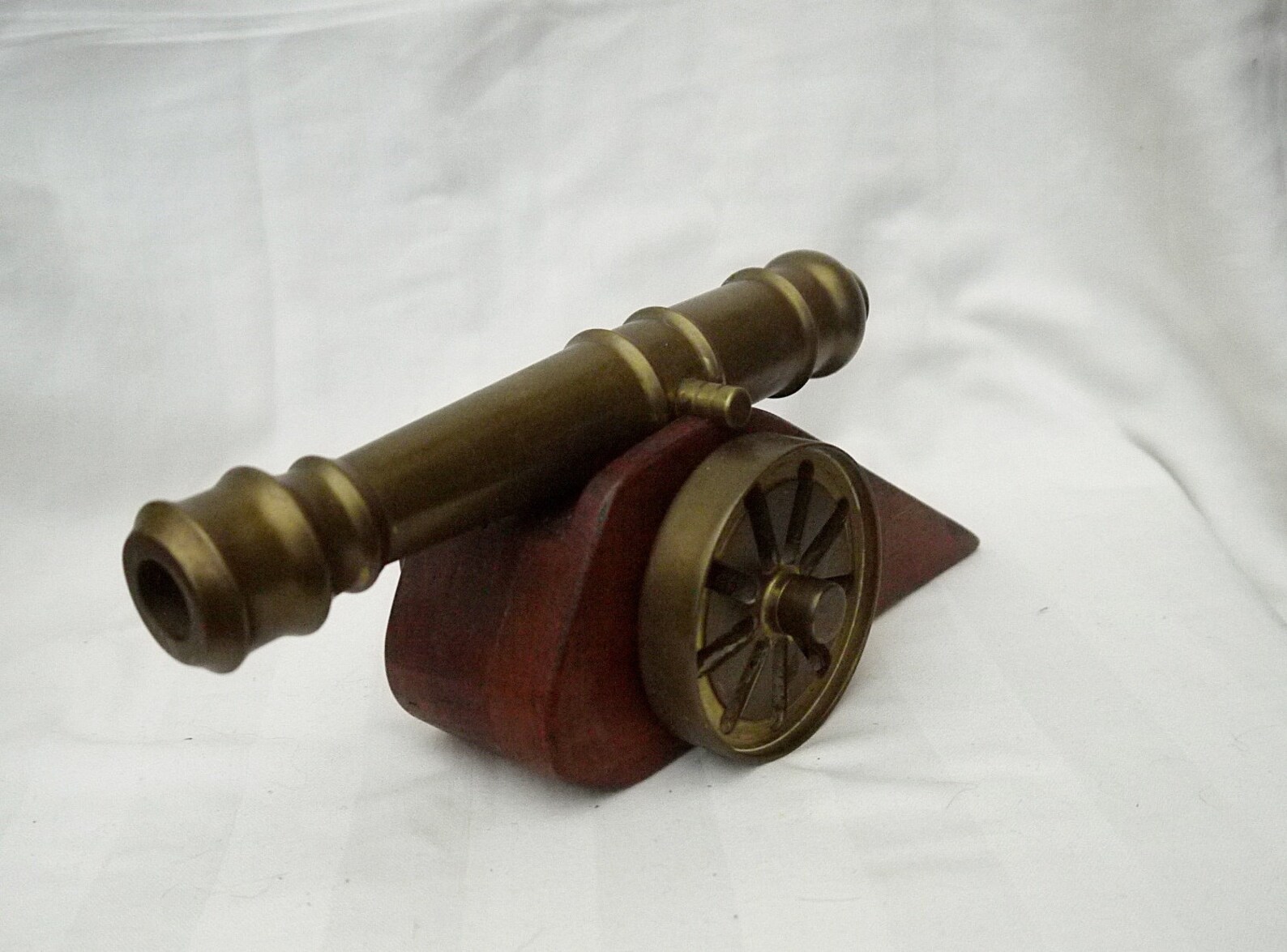 Vintage Large Cannon Solid Brass Cannon Brass and Wood Heavy 2 - Etsy