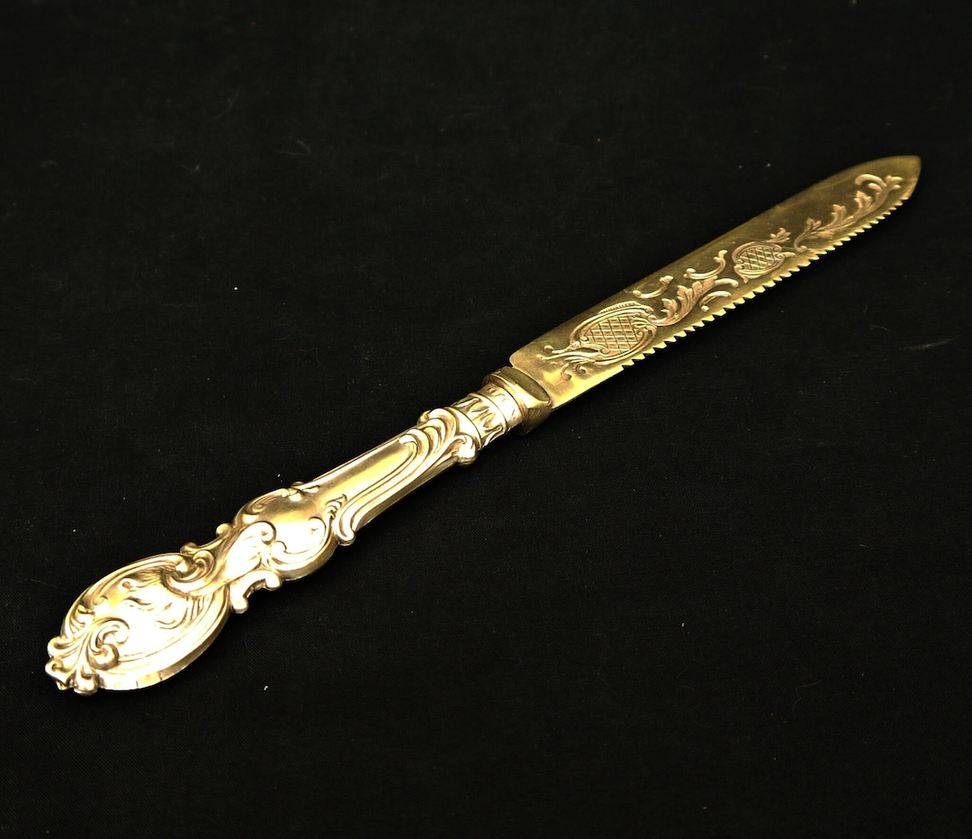 Antique Silver Plate Epns Knife Art Nouveau Style Ornate Embossed and ...